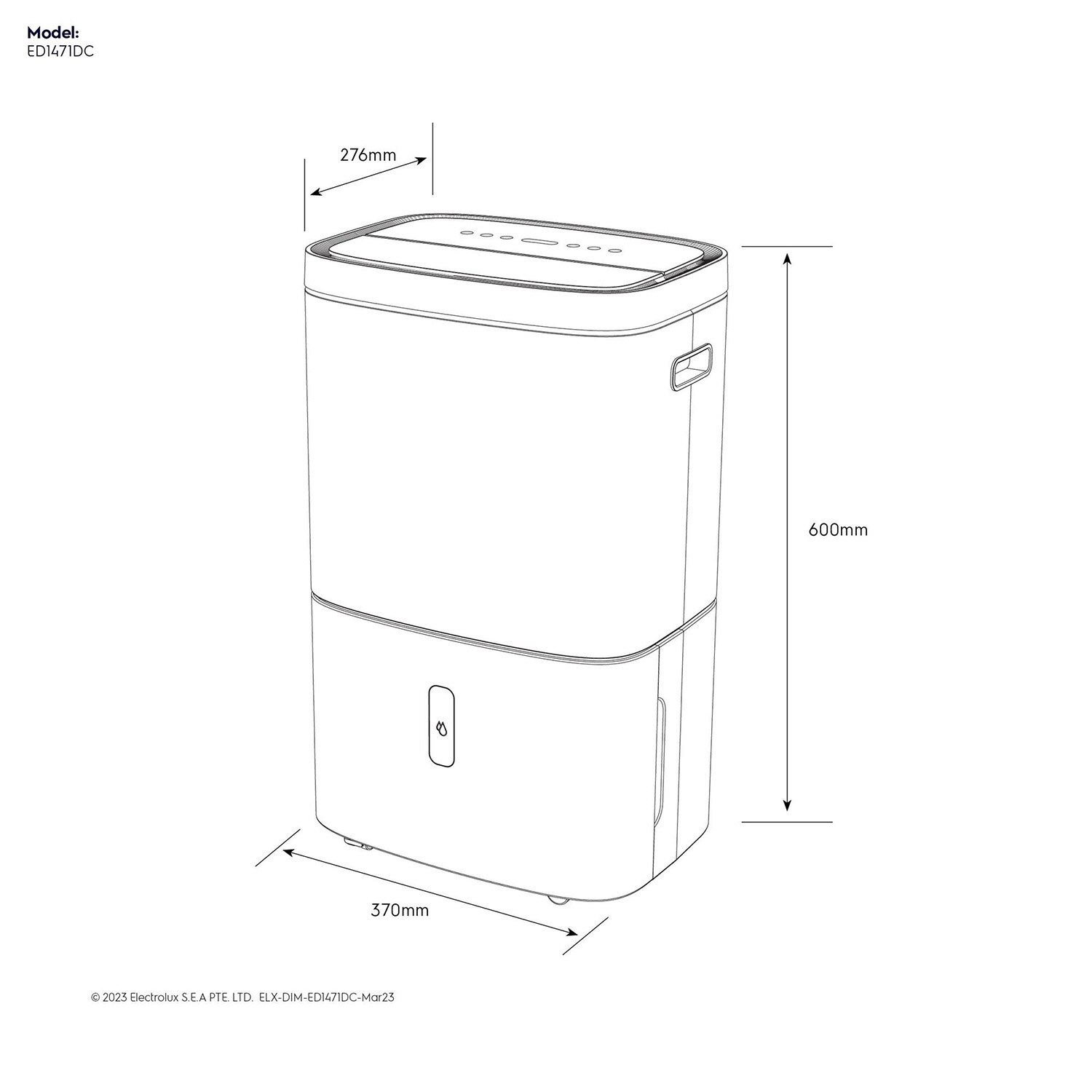 27L UltimateHome 700 air purifier with dehumidification for 58m² room ...