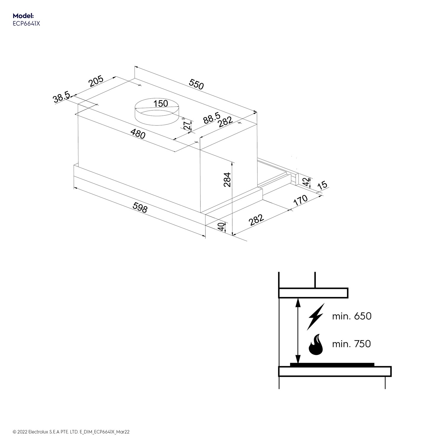 60cm UltimateTaste 300 pull-out extractor hood - ECP6641X | Electrolux ...